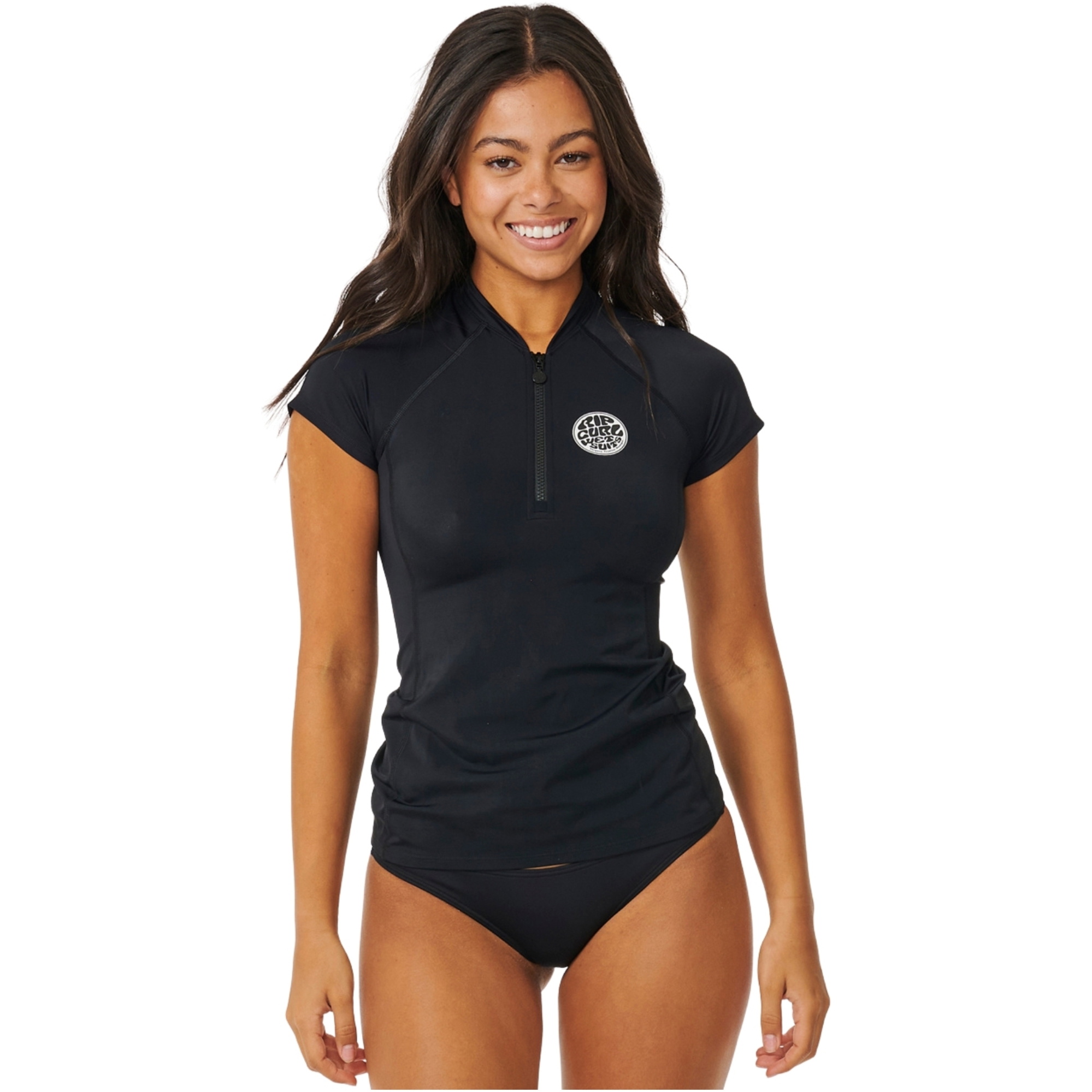 2025 Rip Curl Womens Classic Surf Cap Sleeve Rash Vest 15WWRV - Black - Wetsuits | Wetsuit Outlet